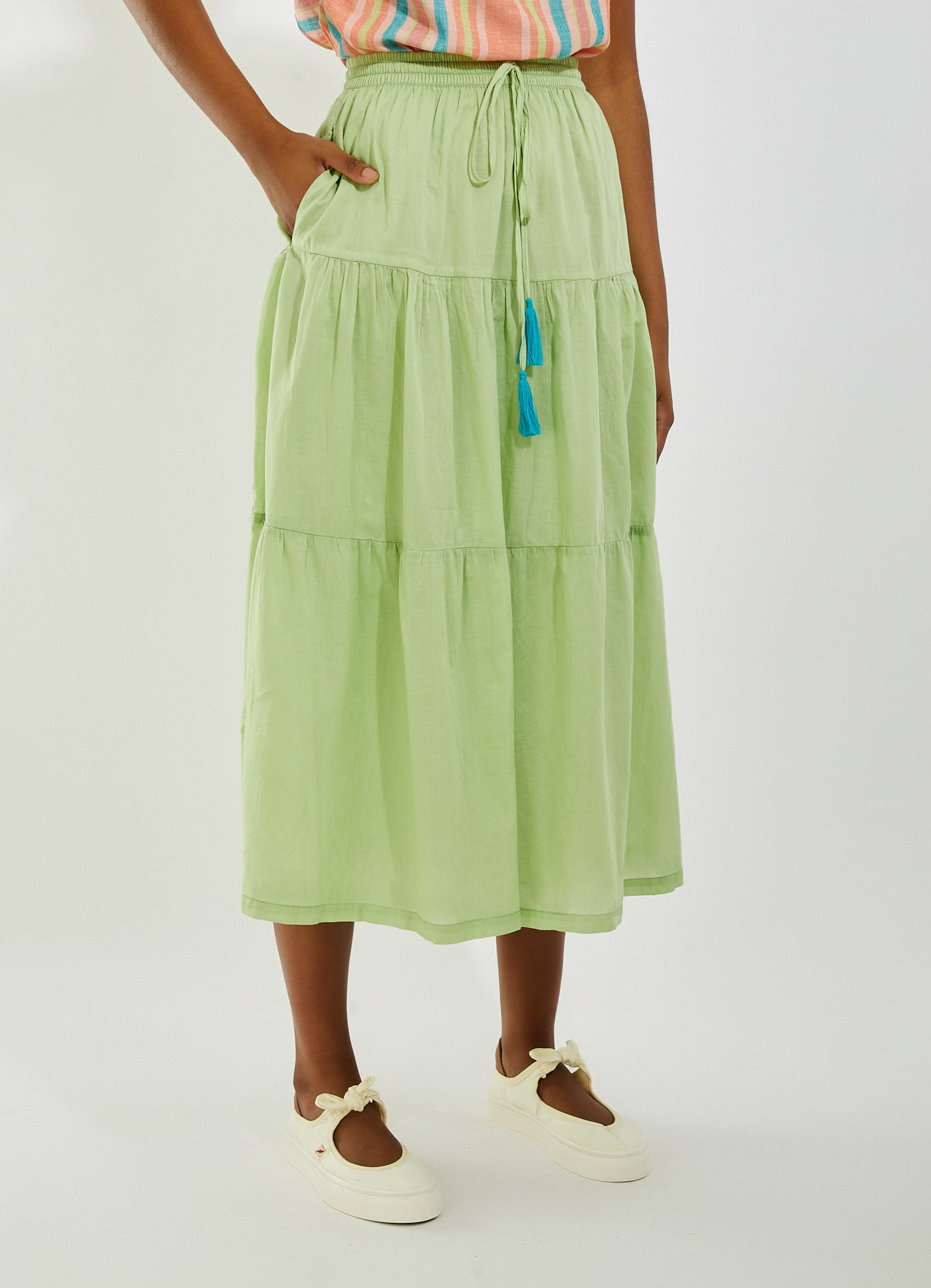Saia longa voil VERDE - Cantao