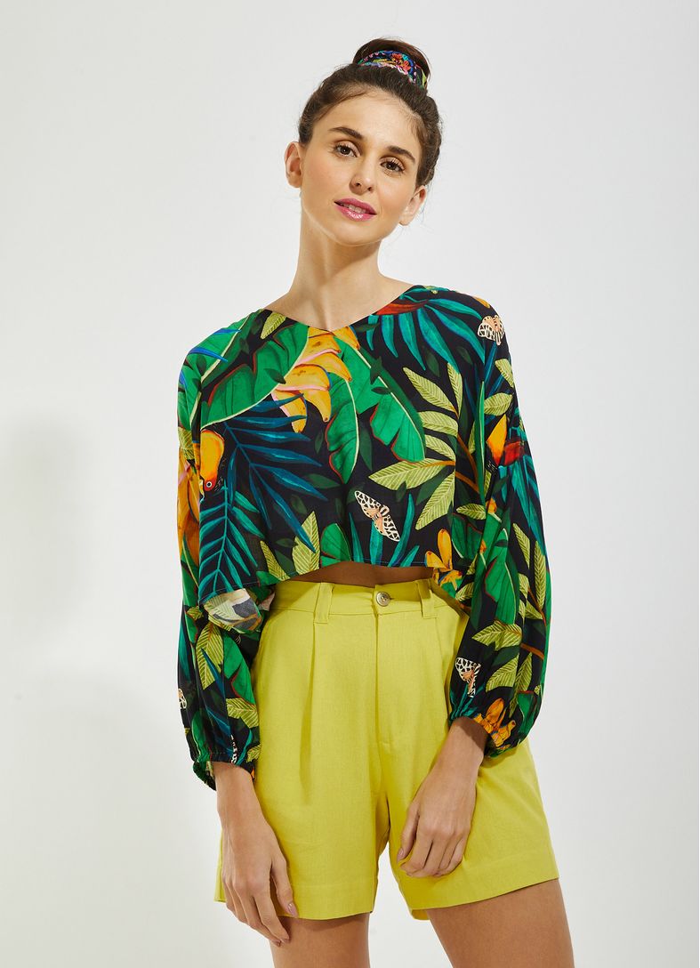 Bata estampada exuberante PRETO - Cantao