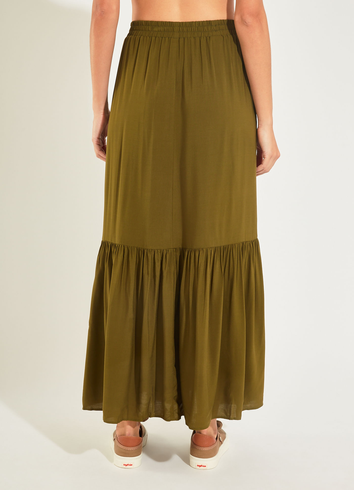 SAIA LONGA VISCOSE LISA VERDE ESCURO - Cantao